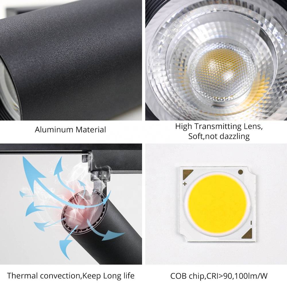 1M TRACK + 3pcs of 10W COB LED Track Light