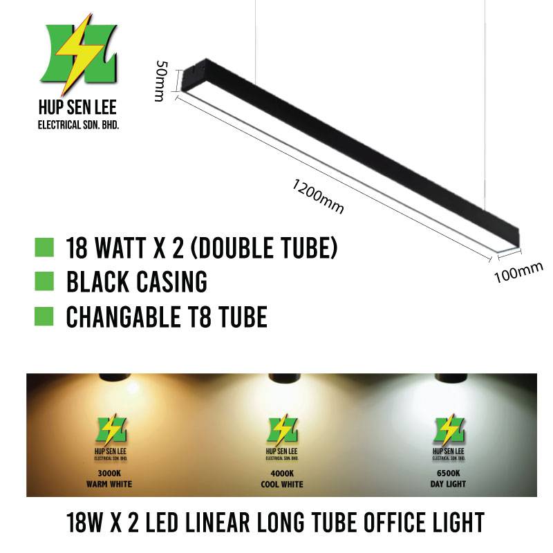 18w 30w 36w 40w LED LINEAR LONG TUBE OFFICE HANGING MODERN LIGHT ...