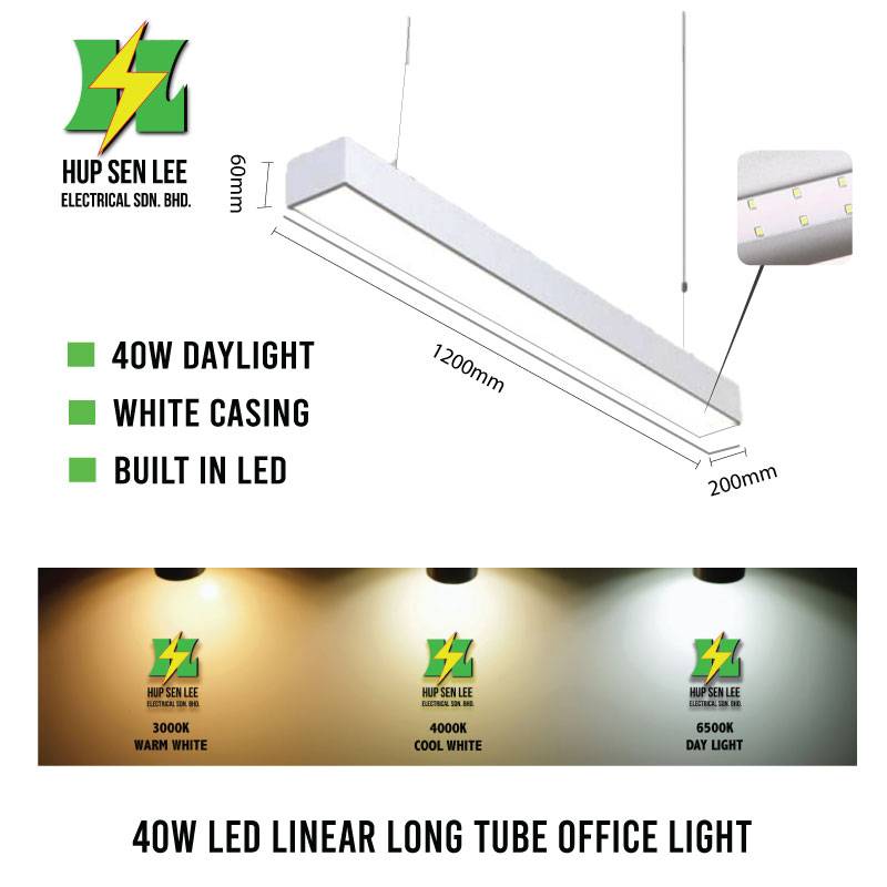 18w 30w 36w 40w LED LINEAR LONG TUBE OFFICE HANGING MODERN LIGHT ...
