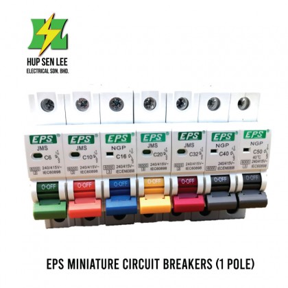 EPS 1POLE MINIATURE CIRCUIT BREAKER (MCB) 6A 10A 16A 20A 32A 40A 50A SIRIM APPROVE