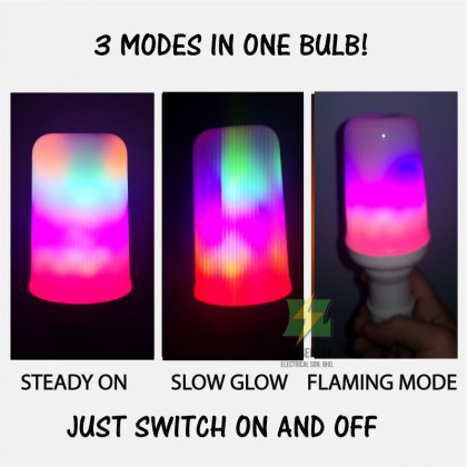 9W LED FLAME LIGHT FLICKER BULB (RGB)