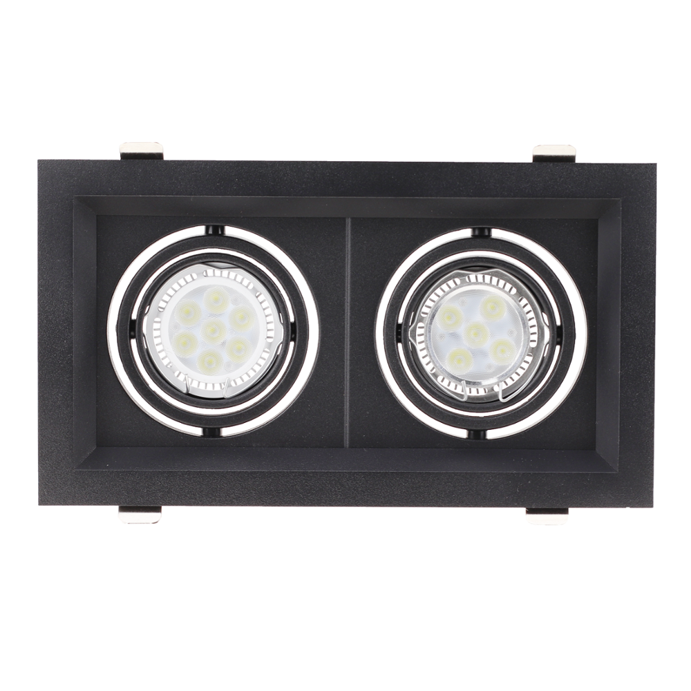2xGU10 LED DOUBLE RECESSED FITTING (BLACK)