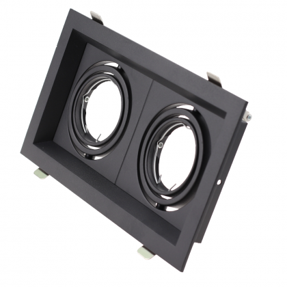 2xGU10 LED DOUBLE RECESSED FITTING (BLACK)