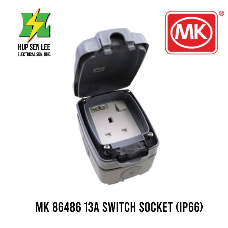 MK 86486 1 GANG 13A IP66 SWITCH SOCKET OUTLET (GREY)
