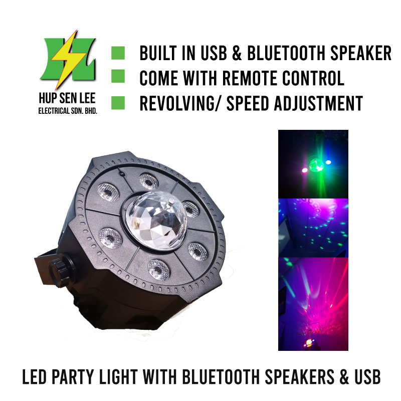 LED Rotating Party light / disco light with 7 colours and Bluetooth ...